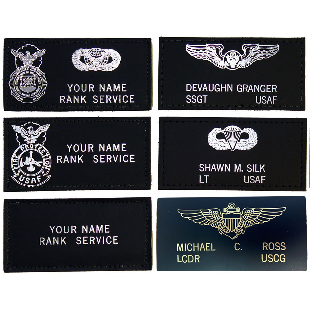 Leather Aircrew Style Thomas Nametags Leather Aircrew Style Thomas Nametags
